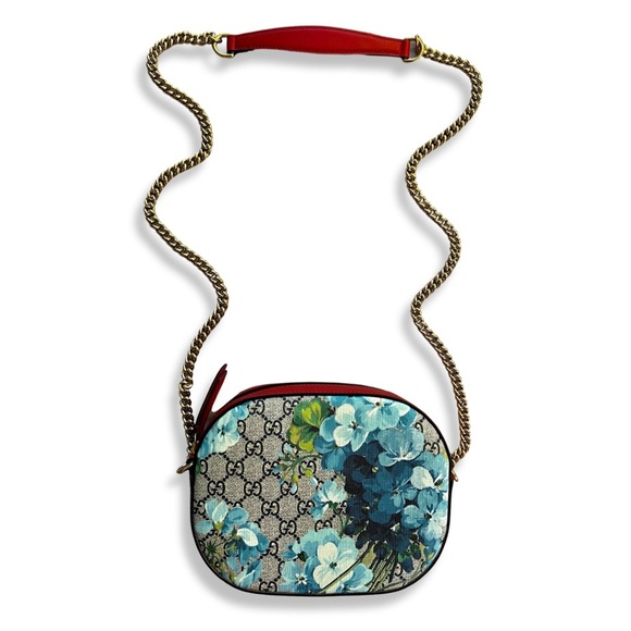 Gucci | Bags | New Gucci Blooms Gg Camera Bag With Red Trim Gold ...